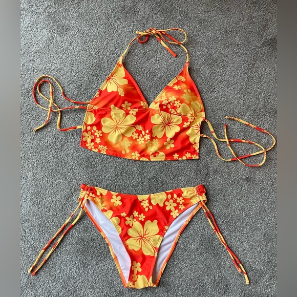 SHEIN | Swim | Tropical Orangeyellow Tankini | Poshmark
